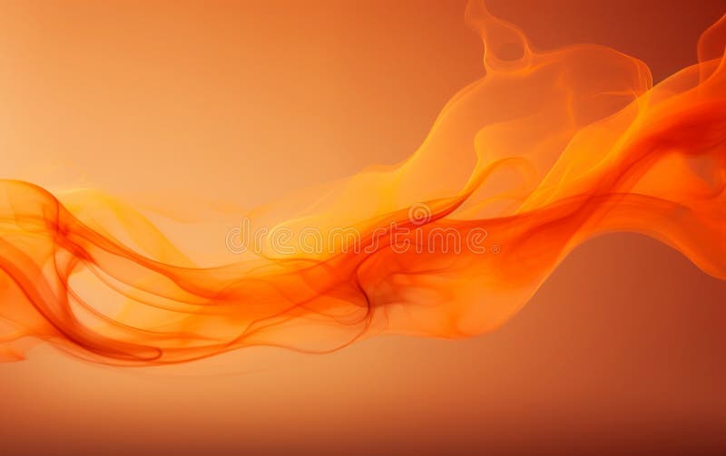 Orange Smoke on a Simple Background, Generative Ai Stock Illustration ...