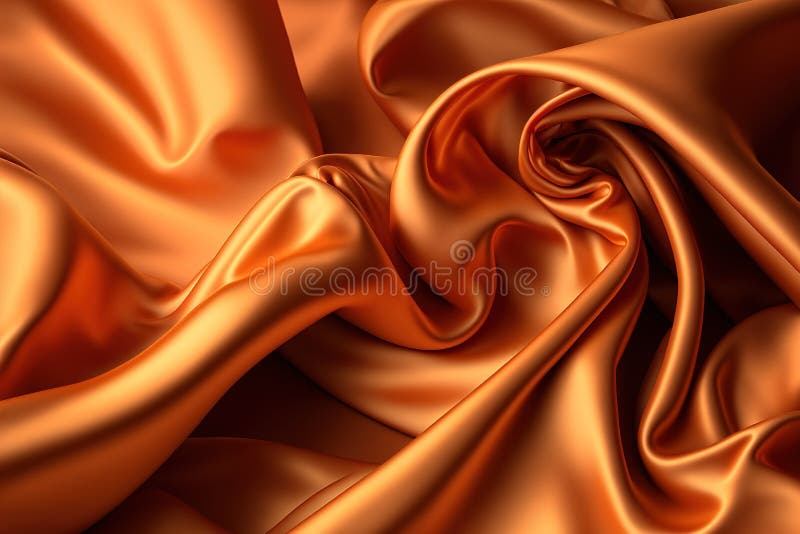 Orange Smooth Wrinkled Silk. Generative AI Stock Illustration ...