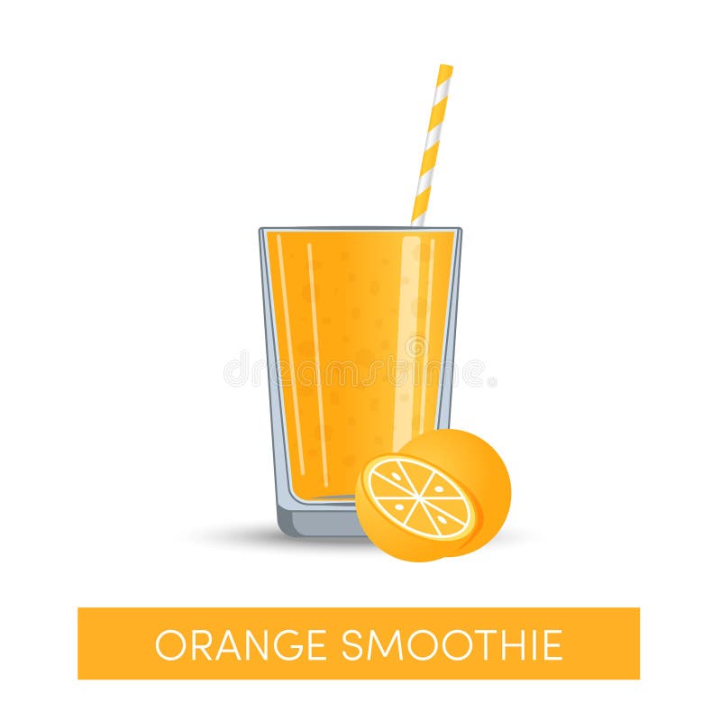 An Orange Smoothie in a Glass Stock Illustration - Illustration of ...