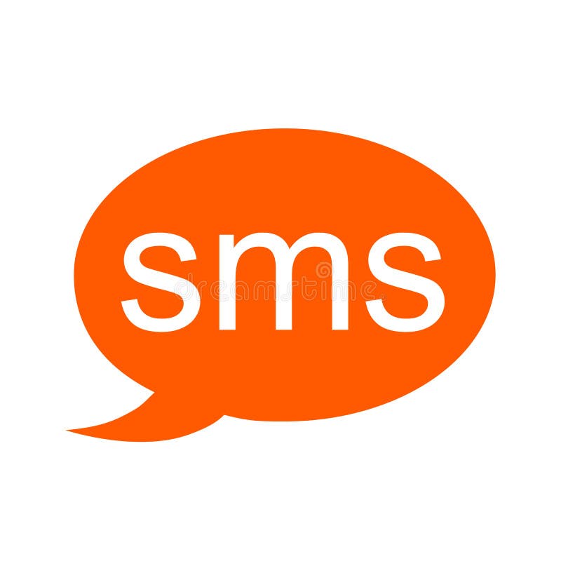 Orange SMS symbol - stock illustrationer. Illustration av framförande ...