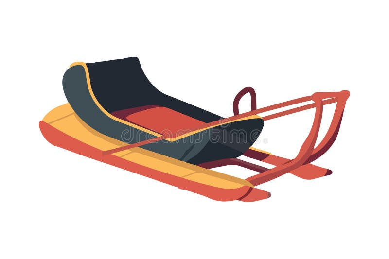 Orange Snow Sled Sport Equipment Stock Vector - Illustration of ...
