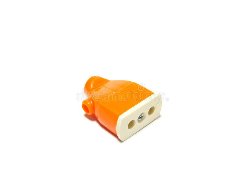 Orange Two Prong Electrical Plug Stock Image - Image of socket, wall ...