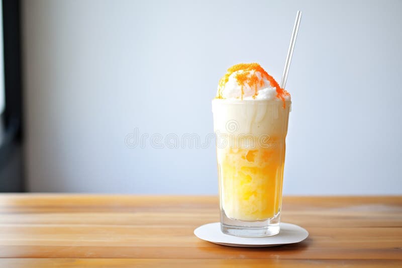Orange Soda Float with Vanilla Ice Cream Stock Photo - Image of cream ...