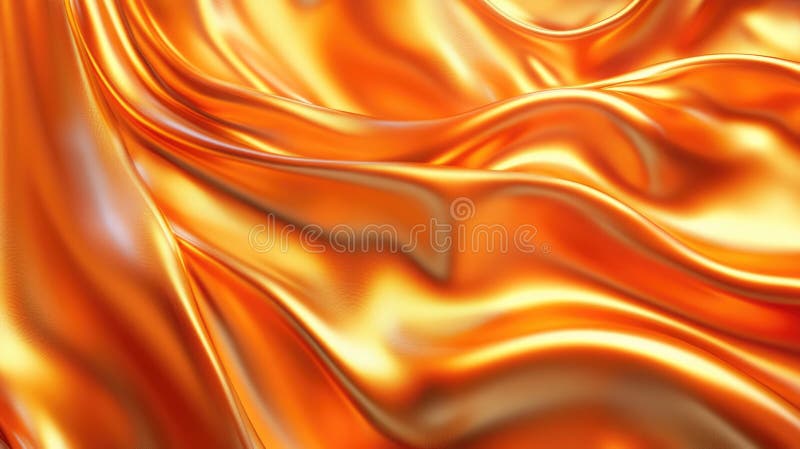 Orange Soft Satin Fabric Waves Background Design. Texture with Smooth ...