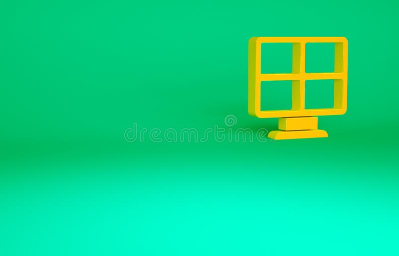 Orange Solar Energy Panel Icon Isolated on Green Background. Minimalism ...