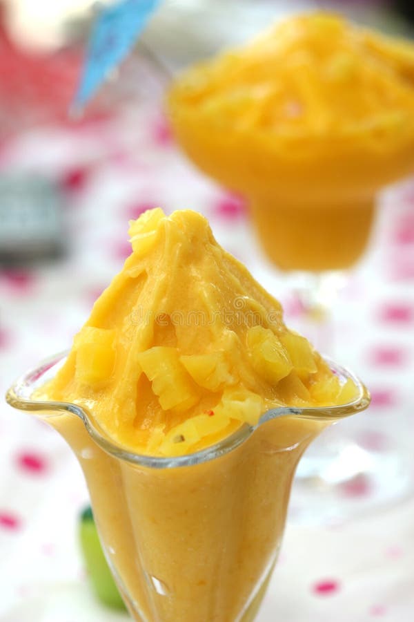 Orange Sorbet Sherbet Arranged in Glass Stock Image - Image of cool ...