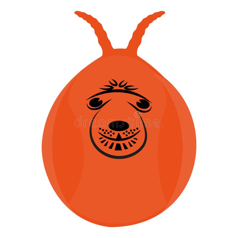 Orange Space Hopper Toy Vector Illustration Stock Vector - Illustration ...