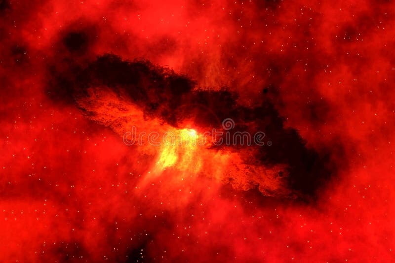Orange Space Nebula with Stars. Elements of this Image Furnished by ...
