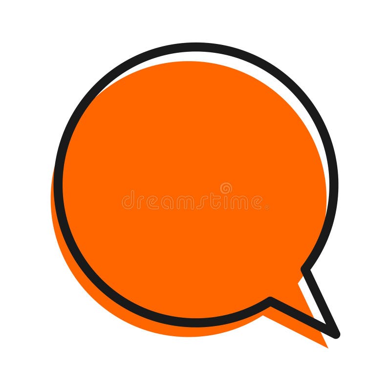 Orange Speech Bubble with Black Outline Frame Stock Vector ...