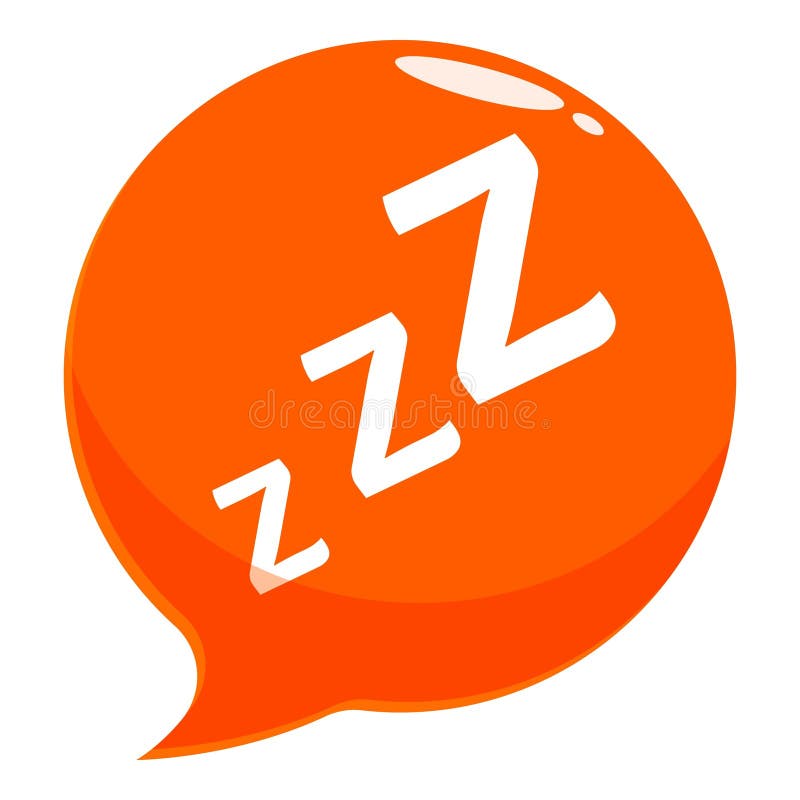 Orange Speech Bubble Showing Three Zzz Letters for Sleep Stock Vector ...