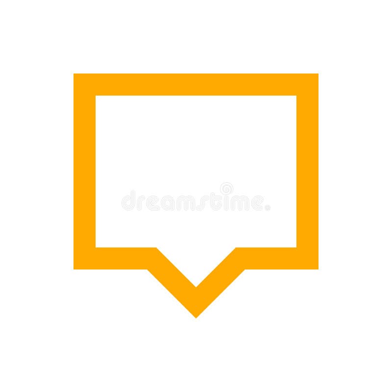 Orange Speech Bubble Sign Isolated on White, Bubble Speak Icon Trendy ...