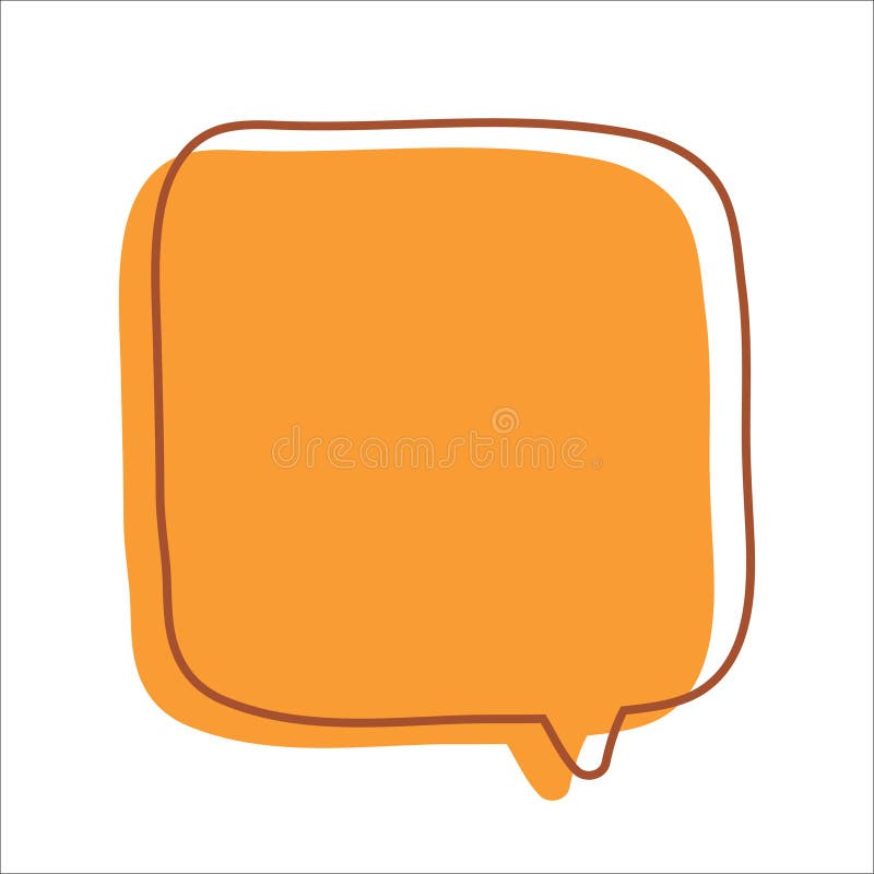 Orange Speech Bubble on White Background Stock Vector - Illustration of ...