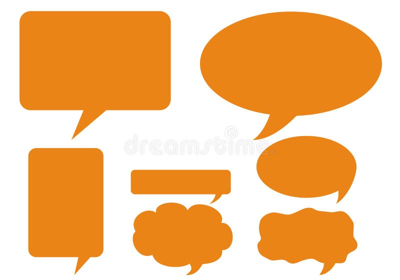 Orange Speech Bubbles, Digital Art Stock Illustration - Illustration of ...