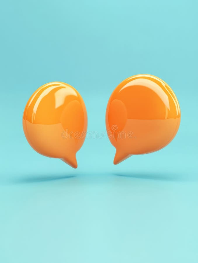Orange Speech Bubbles stock image. Image of bubbles - 377114489