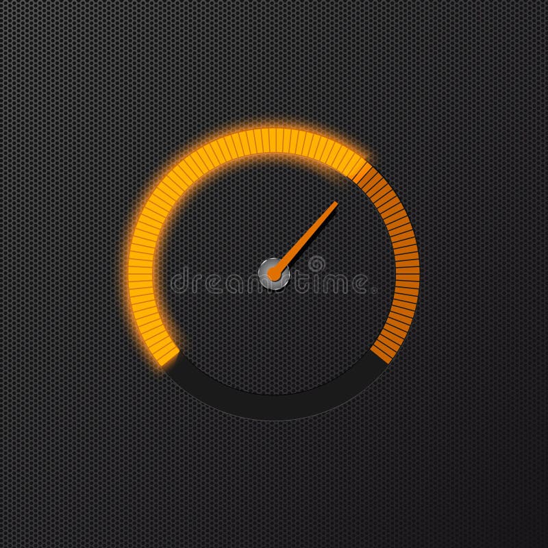 Orange Speedometer on Carbon Background Stock Vector - Illustration of ...