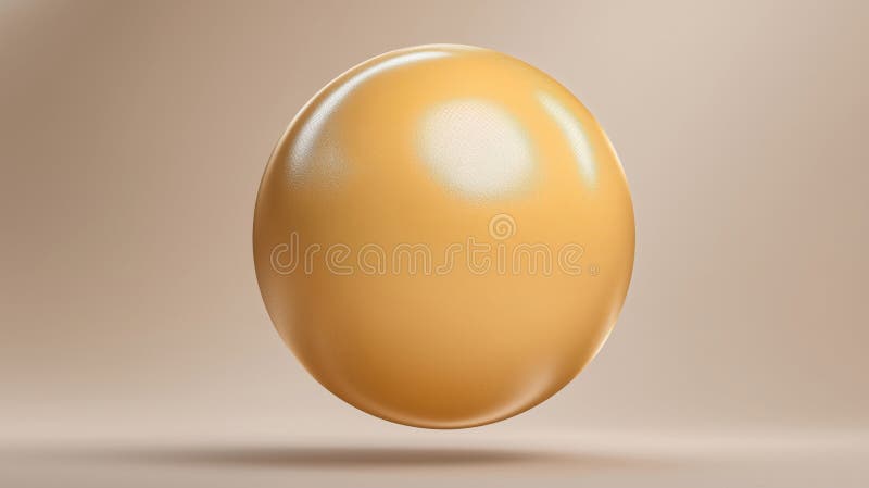 Orange Sphere Floating on Neutral Background Stock Image - Image of ...