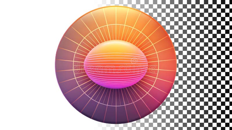 Orange Sphere with Grid, 3D Ball, Geometric Shape, Digital Sphere, Tech ...