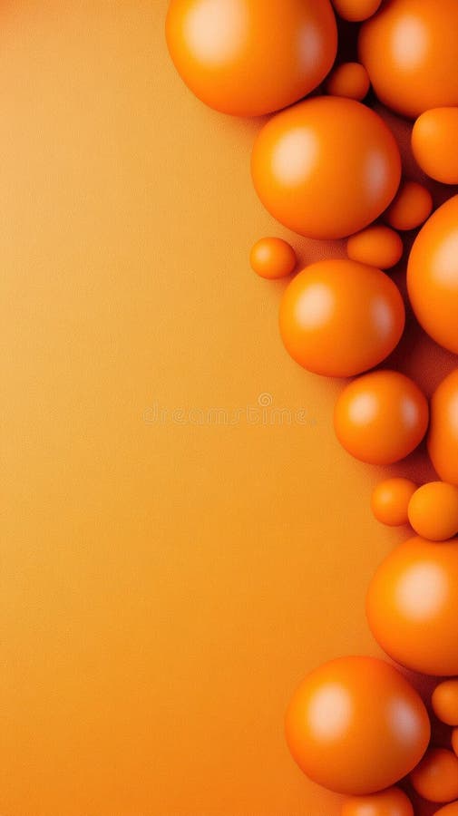 Orange Spheres Create a Dynamic Pattern Against a Vibrant Background ...