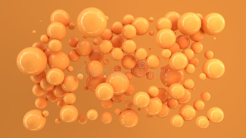 Orange Spheres of Random Size on Orange Background Stock Illustration ...