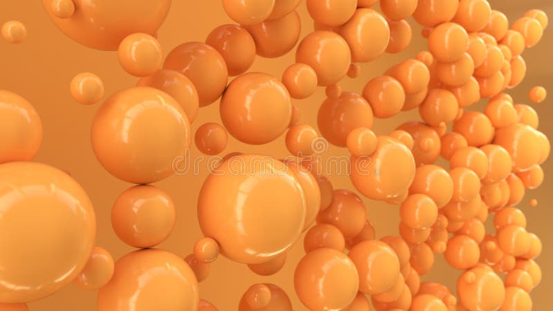 Orange Spheres of Random Size on Orange Background Stock Illustration ...
