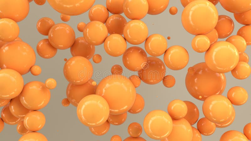Orange Spheres of Random Size on White Background Stock Illustration ...