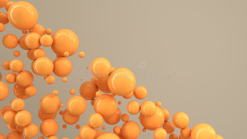 Orange Spheres of Random Size on White Background Stock Illustration ...