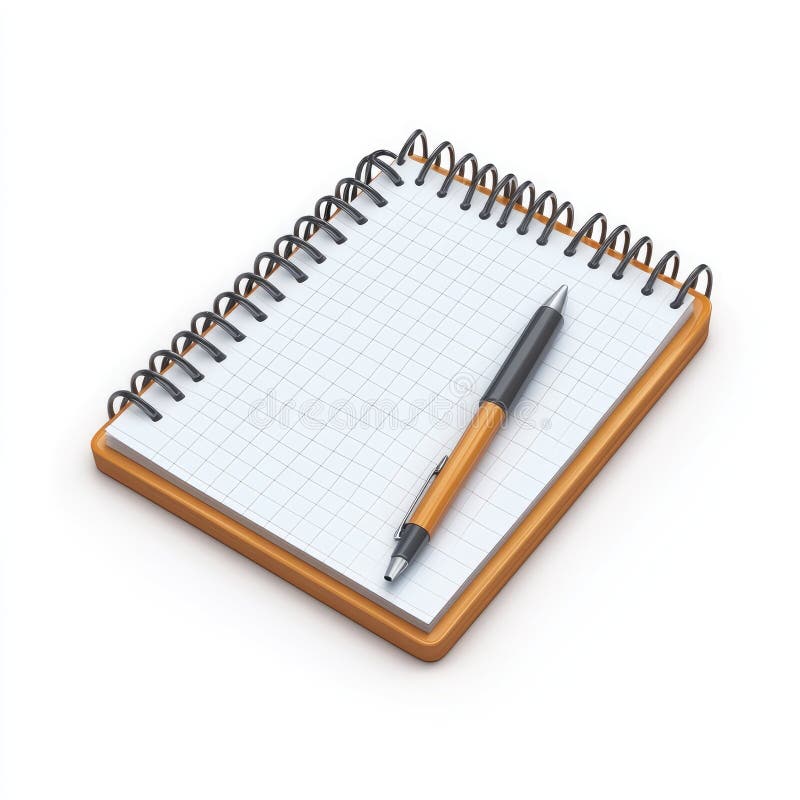 Spiral Notebook with Pen: Ready for Notes and Ideas Stock Illustration ...