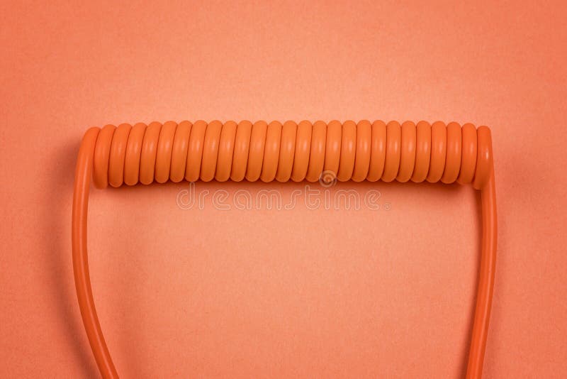Orange Spiral Cable on Orange Background Stock Photo - Image of ...