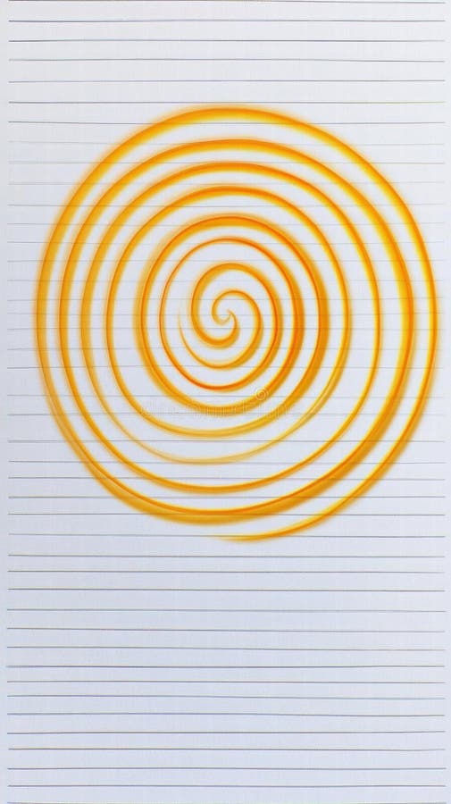 Orange Spiral on Lined Paper - a Simple Abstract Design Stock ...
