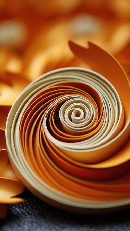 An Orange Spiral of Paper is Shown on a Table, AI Stock Illustration ...