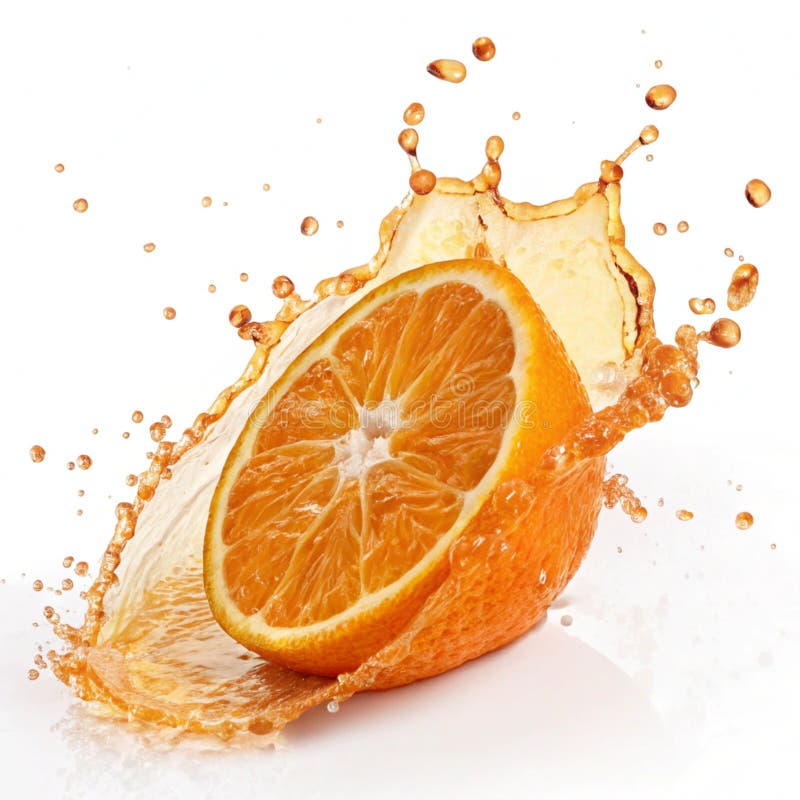 Orange Splash Isolated on White Background Stock Illustration ...