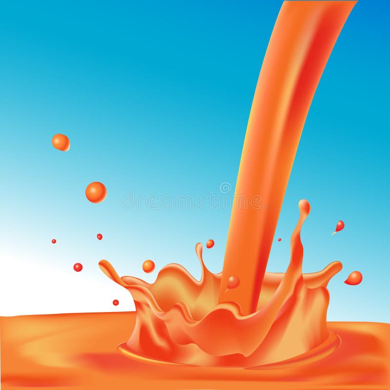 Orange Splash of Liquid - Vector Illustration Stock Vector ...