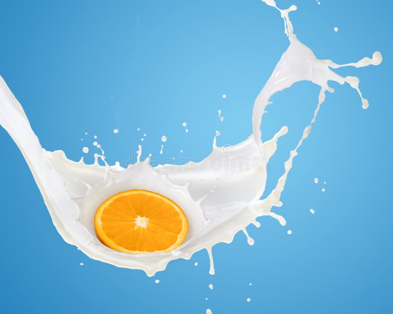 Orange splash in milk stock photo. Image of freshness - 94656448