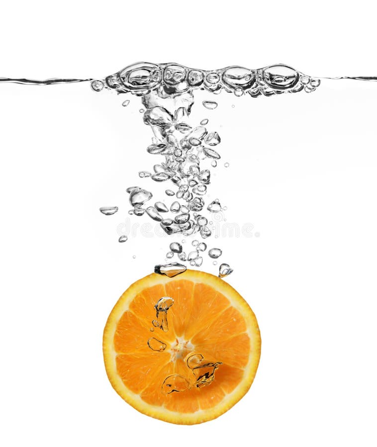 Orange splash in water stock photo. Image of aqueous, crystal - 6411052