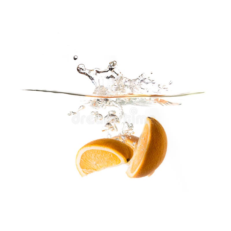 Orange Splash on Water, Isolated Stock Photo - Image of creative, drink ...