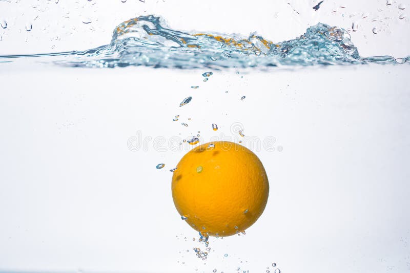 Orange splash in water stock image. Image of clear, citric - 51171955