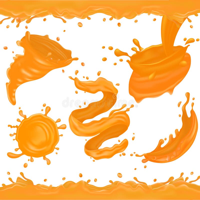 Orange Splashes Set stock vector. Illustration of droplet - 288760839