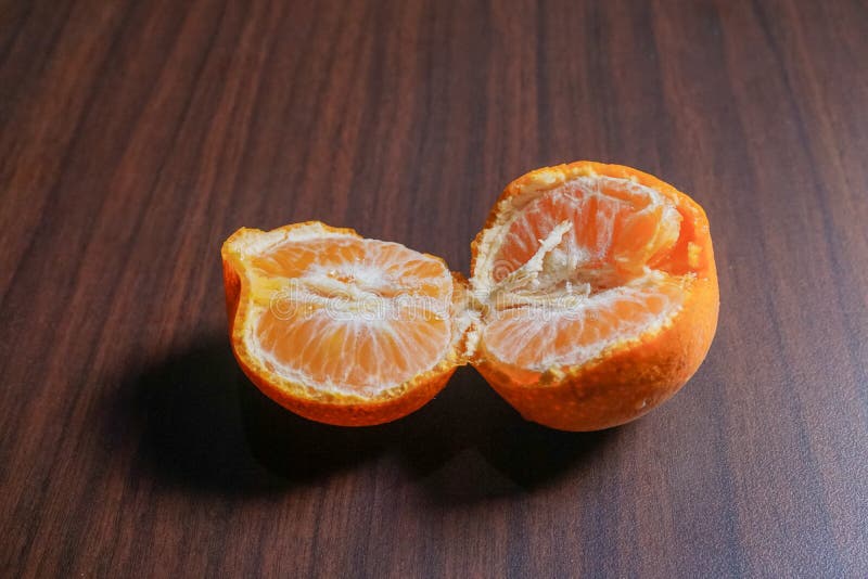 Orange Split on a Wooden Table Stock Photo - Image of plant, quail ...