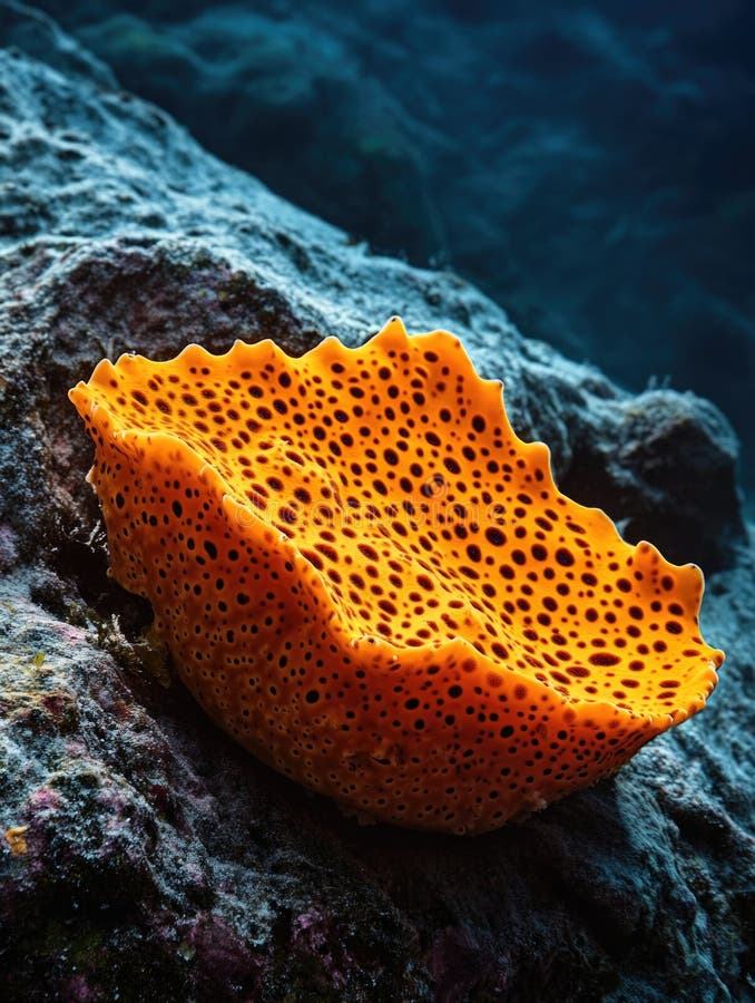 Orange Sponge on Rock stock image. Image of sponge, vibrant - 378803139