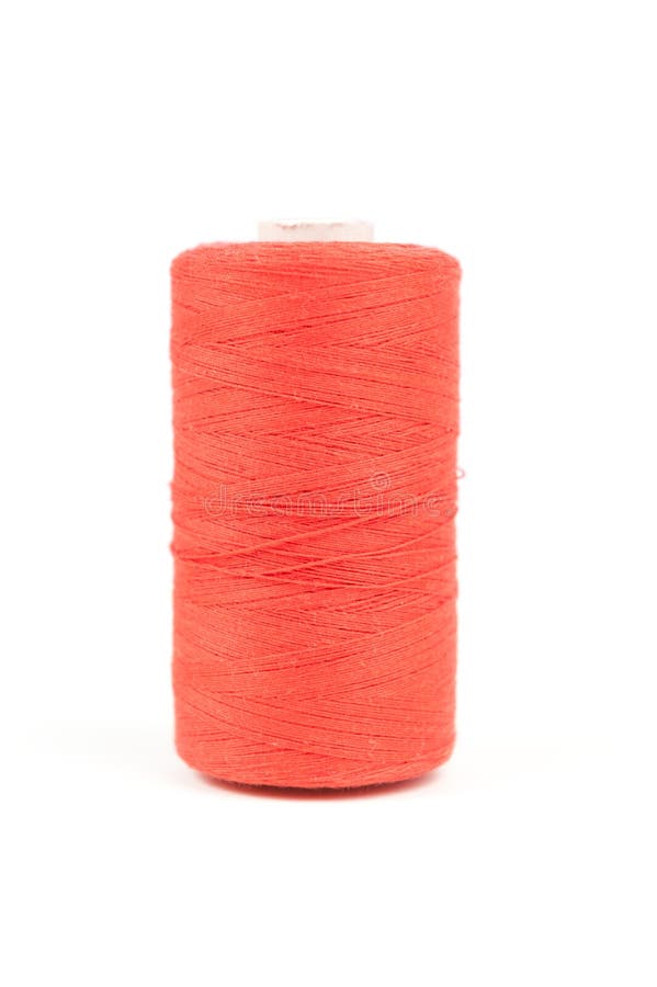 Orange Spool of Thread on White Background Stock Image - Image of small ...