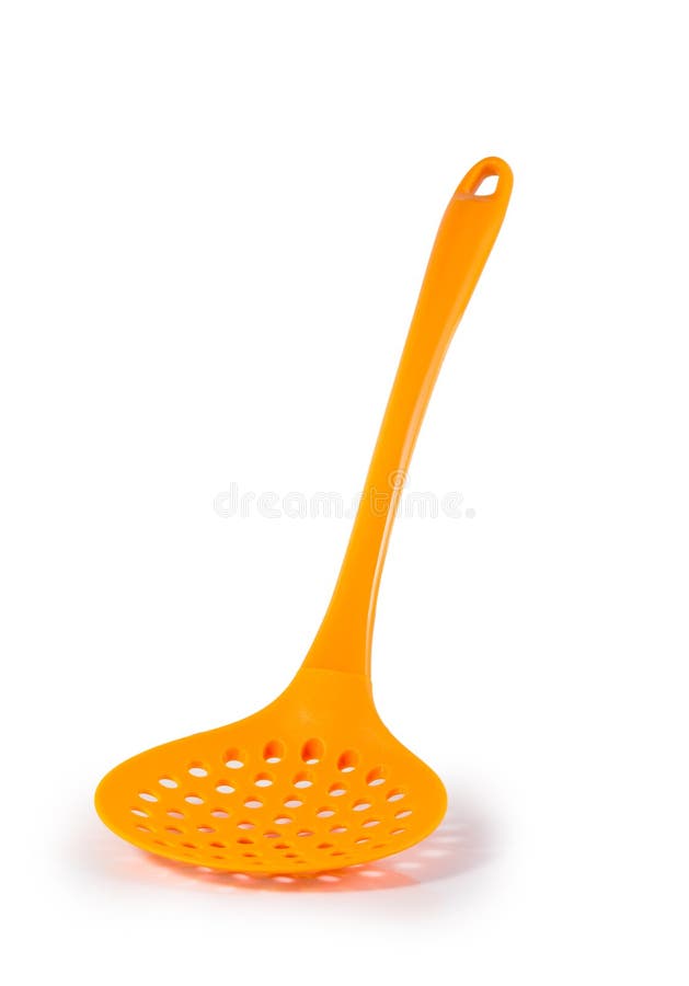 Orange spoon strainer stock photo. Image of skimmer, spoon - 61911042