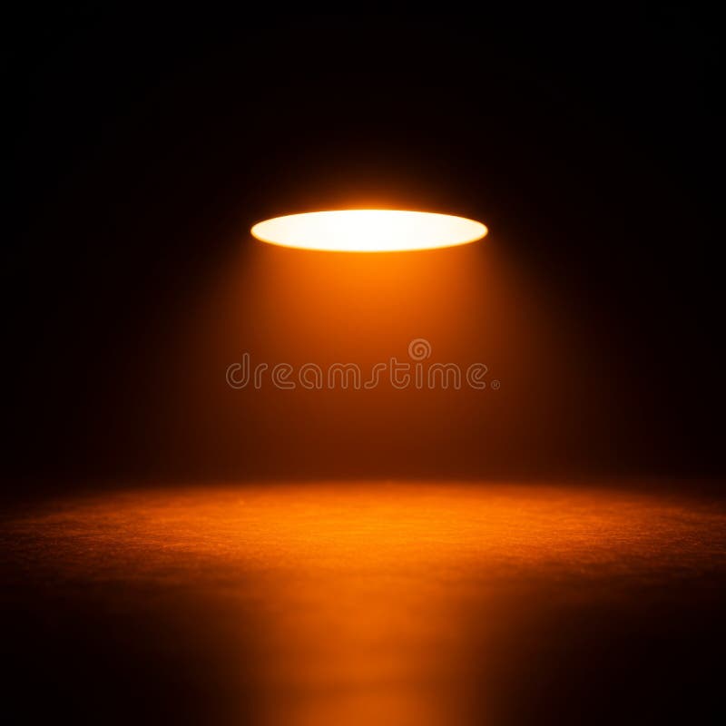 Orange Spotlight on Dark Background Stock Illustration - Illustration ...