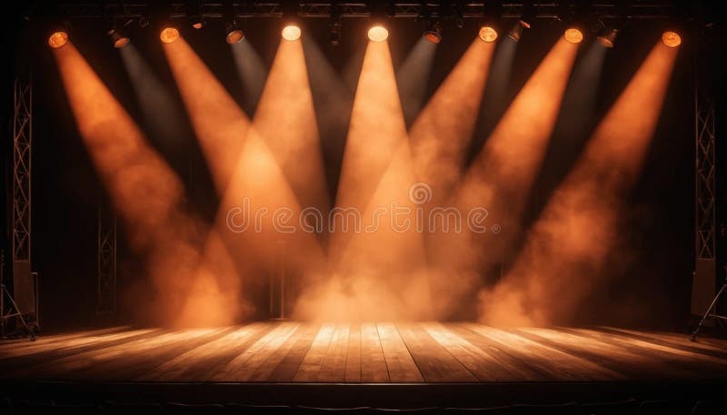 Orange Spotlight-Illuminated Stage in a Dark Setting Inspiring Visual ...