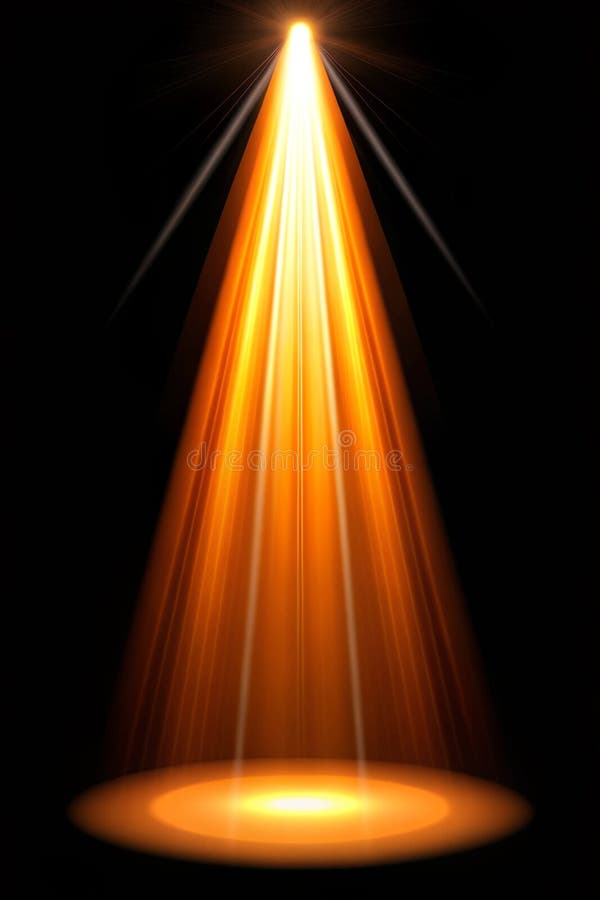 Orange spotlight on stage stock illustration. Illustration of lighting ...