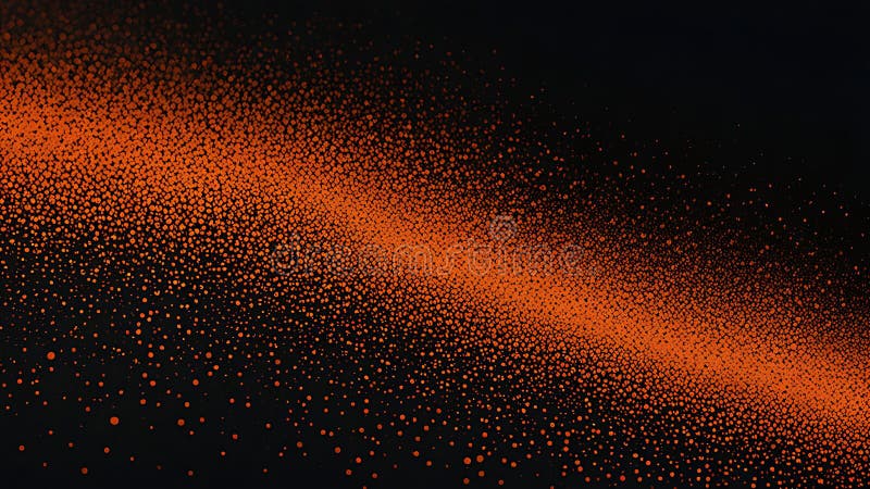 Orange Spray Paint Splatter on a Black Background. Grainy Orange-black ...