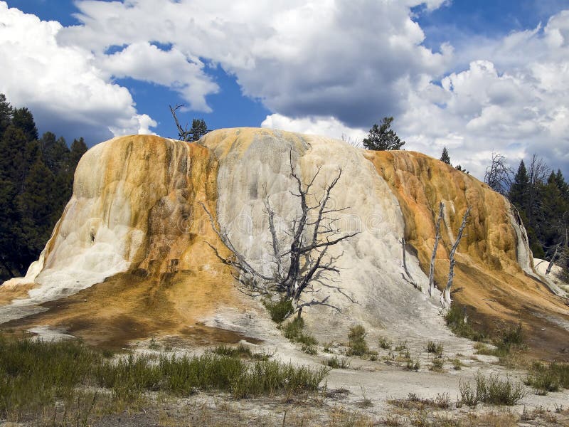 Orange Spring Mound Yellowstone Stock Image - Image of geothermal ...