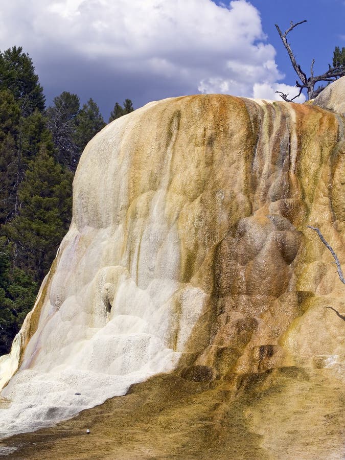 Orange Spring Mound Yellowstone Closeup Stock Image - Image of steam ...