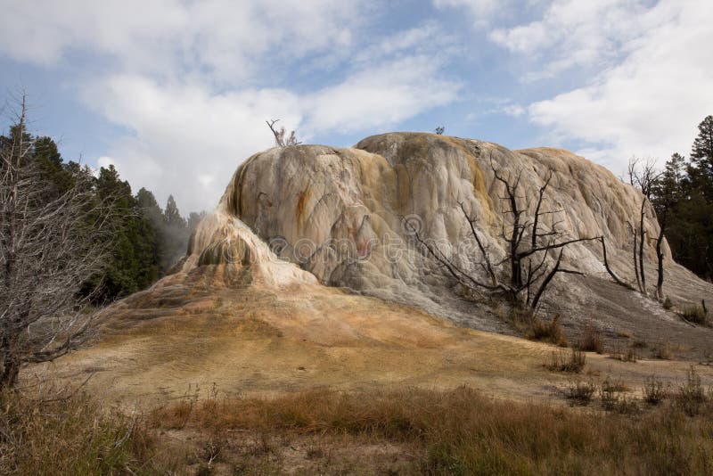 Orange Spring Mound Yellowstone Stock Image - Image of national, dead ...