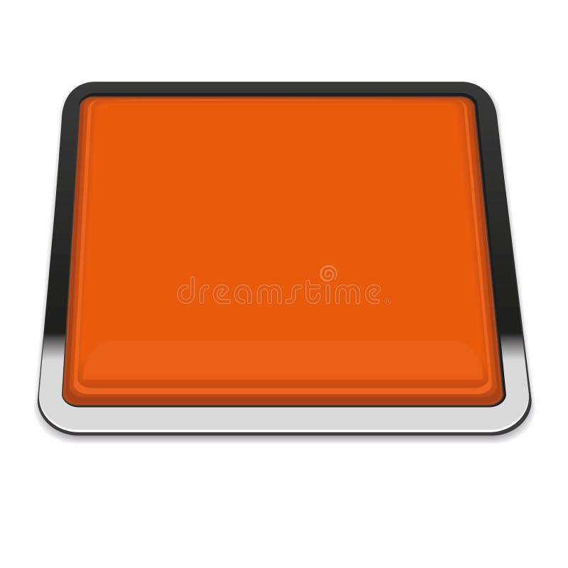 Orange square button stock vector. Illustration of blank - 80135783