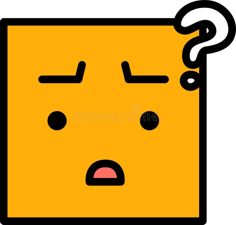 Orange Square Emoticon Icon Stock Vector - Illustration of face, sorry ...